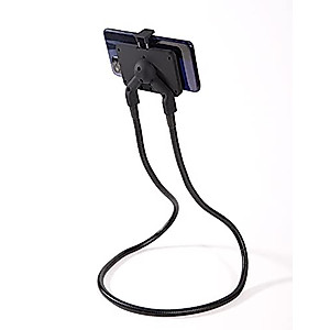 Jinbury Cell Phone Holder,Lazy Bracket,Hanging on Neck Cell Phone Stand,DIY Free Flexible Mount Stand with Multiple Function,Black