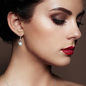 YZSFMZGE Moonstone 925 Sterling Silver Earring And Necklace Jewelry Set For Women Moonstone Jewelry Sets for Women Girls Gifts