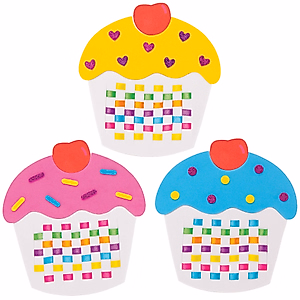 Baker Ross AT394 Cupcake Weaving Kits - Pack of 6, Introductory Sewing for Beginners and for Kids Arts and Crafts Projects