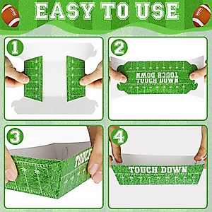 Helimoto 50PCS Super Bowl Party Supplies, Football Paper Snack Tray, Large Disposable Food Tray, Party Snacks Serving Trays for Taco Fries Hot Dog Super Bowl Decorations 2024 Party Favors Table Decor