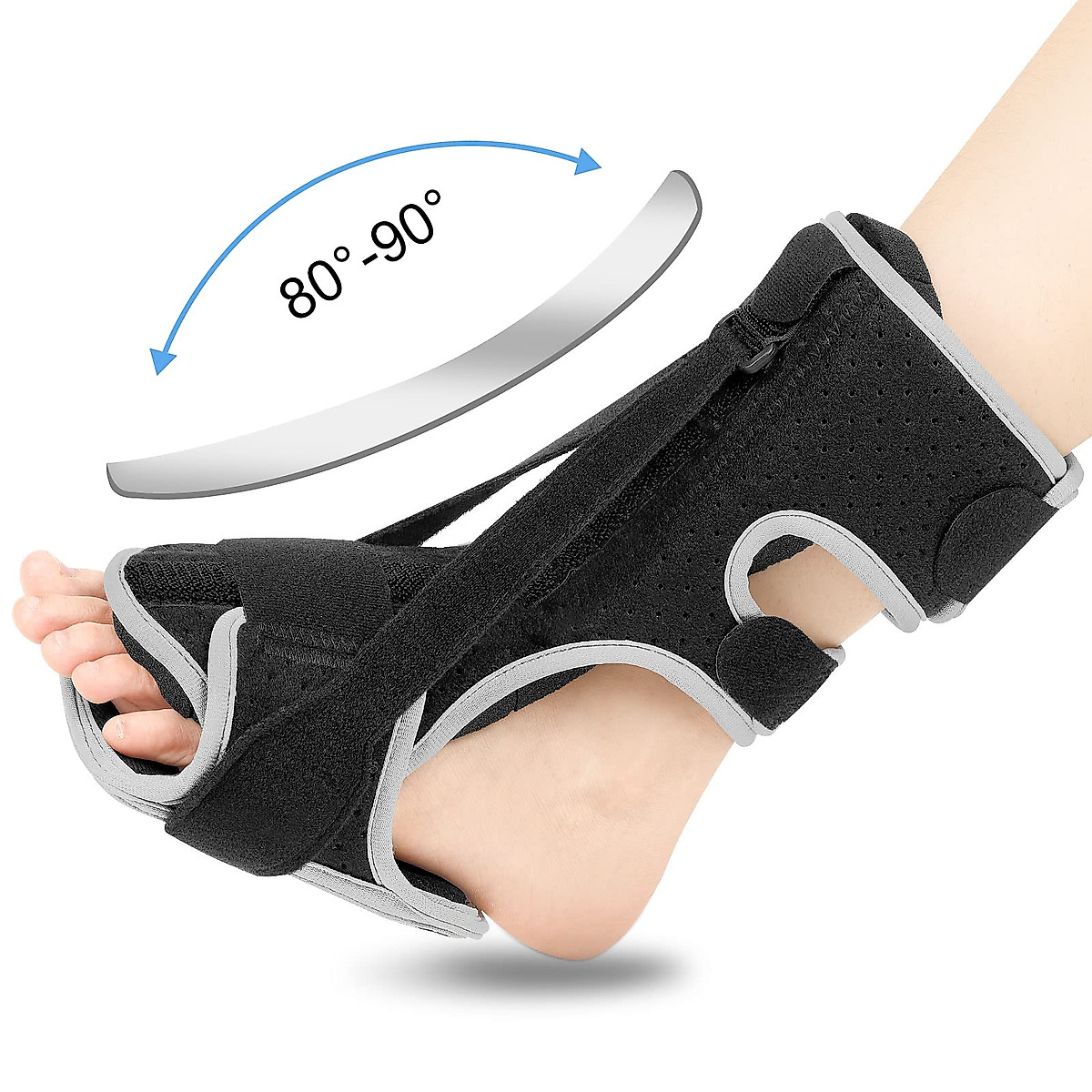 WOSHSHEN Plantar Fasciitis Night Splint, Adjustable Plantar Fasciitis Relief Night Splint for Women & Men, Relief Brace for Plantar Fasciitis Relief, Achilles Tendonitis and Foot Drop, Black