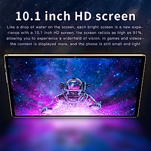 10.1 Inch Tablet for Android11, 4G Network Phone Call, 5G 2.4G WiFi Tablet PC, Octa Core 6G RAM 128G ROM, 8000mAh Battery, with Dual SIM Card Slot, Gifts for Kids (Gold)