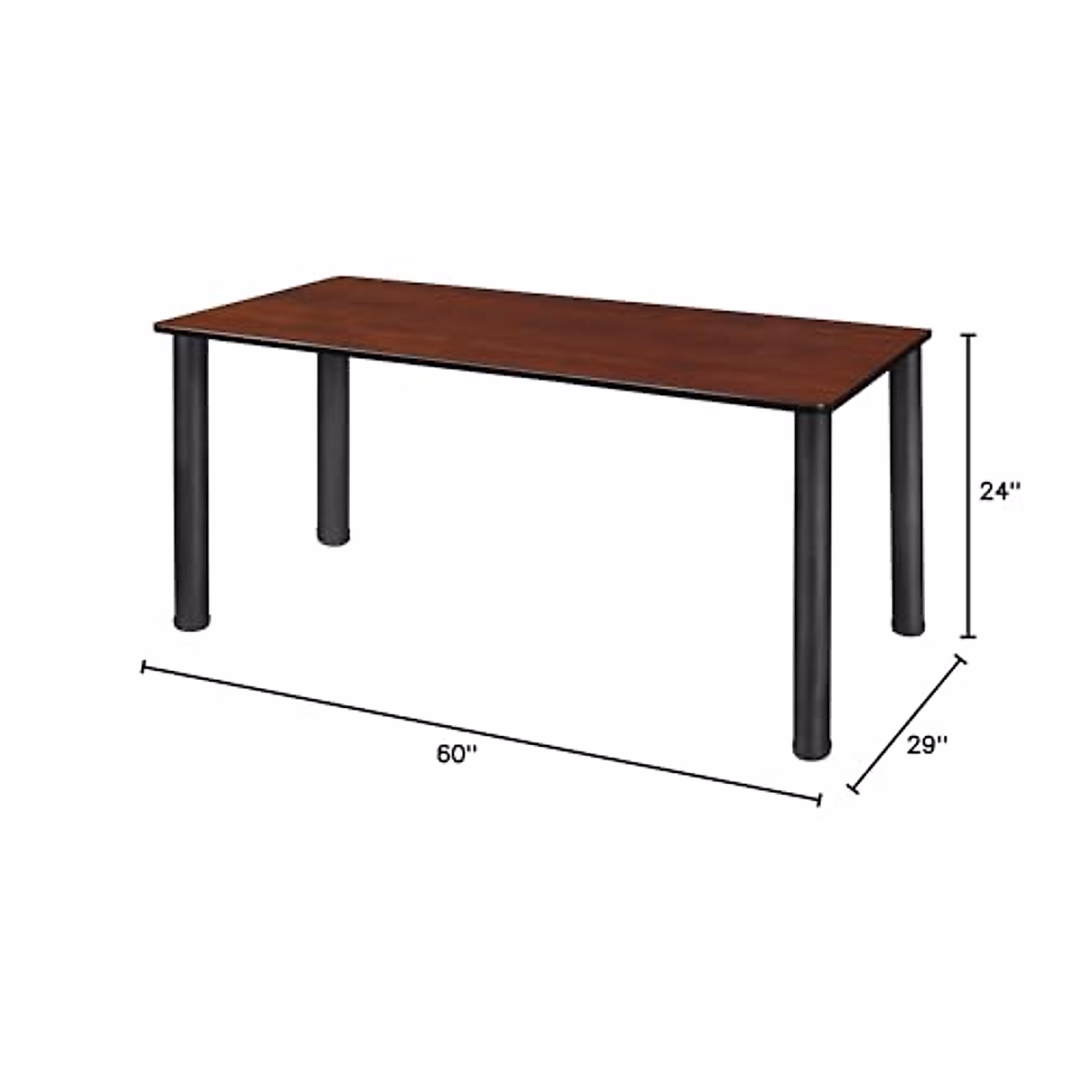 Regency Kee Training & Activity Table with with Slim Lightweight Tabletop, 60" x 24", Cherry/Black