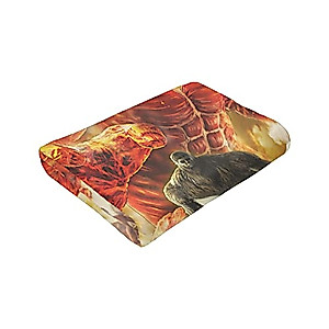 Anime Throw Blanket Levi Ackerman Throw Blanket Ultra-Soft Flannel Blanket