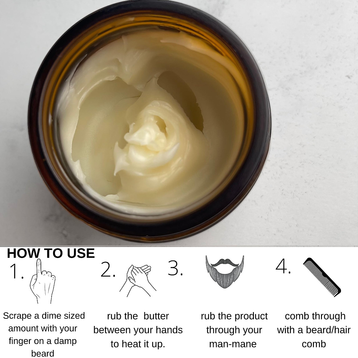 BAHAWAT Beard Butter for Men Leave-in Conditioner Leather, Sandalwood - Strengthen, Soften & Moisturize While Relieving Itch – Made in USA with Organic, Natural Ingredients Best Beard Butter -2 oz