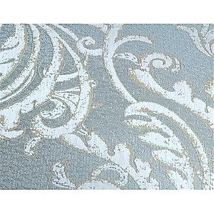 Acme Qunsia Sofa with 5 Pillows in Light Gray Fabric and Champagne