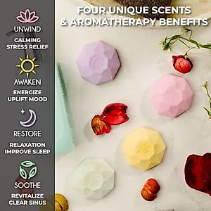 Natureva Organic Shower Steamers Aromatherapy - 8 XL Natural Shower Bombs, Essential Oil Shower Steamer Gift Set, Relaxation Gifts Women, Shower Melts Tabs, Stress Relief Scents, Unique Self Care Box