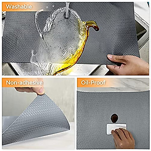 Shelf Liners for Kitchen Cabinets Washable Refrigerator Liners Oil-Proof Drawer Liners for Kitchen Dining, 12 in x 20 FT, Gray (12 Inches x 20 FT x 1 Roll)