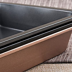 DOMELA Baking Mold,Cake Mould,baking Baking Tray Metal Square Baking Pan Carbon Steel Oven Toast Bread Cookie Cake Tray Mold Loaf Pastry Baking Diy Non Stick Tool 2Pcs Black pan