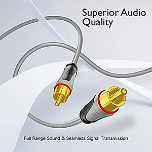 TNP Digital Audio RCA Composite Video Coaxial Cable (35 Feet) Gold Plated Dual Shielded RCA to RCA Male Connectors AV Wire Cord Plug for S/PDIF Home Theater, HDTV & Hi-Fi Systems (Black)