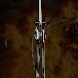 ALBATROSS 7" EDC Simple Practical Folding Knife Liner Lock Pocket Knife with Modern VG10 Damascus Steel Blade,Retro Blackwash Handle,Belt Clip and Brown Gift Box