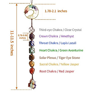 7 Chakra Stone Healing Crystal Tree of Life Wall Hanging Home Interior Decoration，Window Decoration，Yoga Meditation