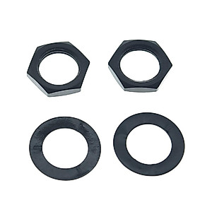 KAISH 10pcs Brass American Thread 3/8" Guitar Pots Nuts Potentiometer Hex Nut Guitar Jack Nut and Washers for CTS Pots & Switchcraft & Pure Tone Jacks Black