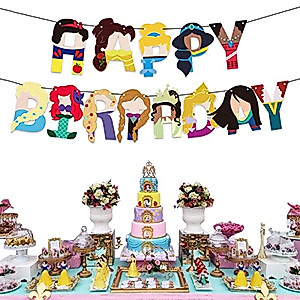 Princess Birthday Banners, Princess Party Decorations Supplies