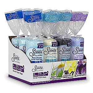 Color Scents Small Trash Bags - 4 Gallon, 840 Total Bags (12 Packs of 70 Count), Twist Tie - Multi-color bags in Calming Collection Scent