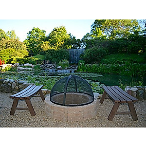 Hampton's Buzaar 40 Inch Fire Pit Easy Access Spark Screen