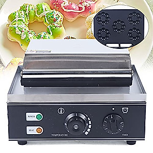 Commercial Non-Stick Waffle Donut Machine Plum Flower 5 Holes Double-Sided 1500W Electric Doughnut Maker For Baking Delicious Donuts