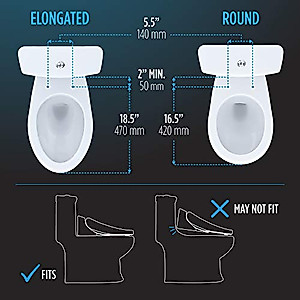 TOTO SW583#01 S350E Electronic Bidet Toilet Seat with Cleansing Warm, Nightlight, Auto Open and Close Lid, Instantaneous Water Heating, and EWATER+, Round, Cotton White