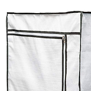 Organize It All 5 Tier Portable Wardrobe Storage Closet Tower | Dimensions: 20" x 12" x 65" | 5 Tier | Space Saving | Durable | Closet Accessories | Grey