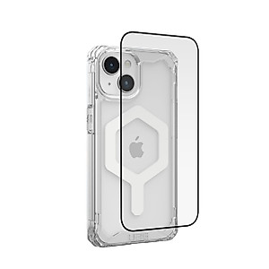 URBAN ARMOR GEAR UAG Designed for iPhone 15 Case 6.1" Plyo Ice/White Compatible with MagSafe Bundle with UAG Screen Protector Glass Shield Plus 6.1"