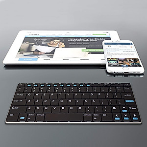 Rii K12+ Mini Wireless Keyboard with Large Touchpad Mouse&Qwerty Keypad, Stainless Steel Portable Wireless Keyboard with USB Receiver for MacBook/iPad/Tablet/PC/Laptop/Smart TV/Raspberry Pi - Black