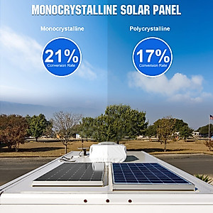 ECO-WORTHY Solar Panel 25W 12V Monocrystalline Waterproof Panel for Charging 12V Battery of RV Boat Trailer ATV Car or Powering 12V Light, Charing 12V Battery Pack and Other Off-Grid Applications