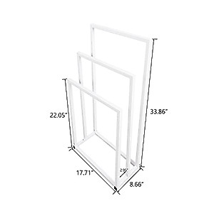 Metal Freestanding Towel Rack 3 Tiers Hand Towel Holder Organizer for Bathroom Accessories, White