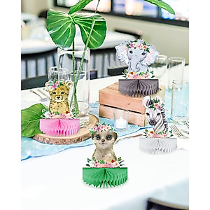 Safari Centerpieces for Tables 10PCS Jungle Baby Shower Decor Zoo Party Animal Theme Birthday Decorations