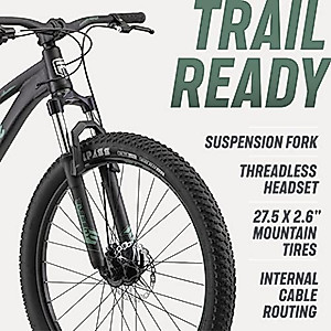 Mongoose Impasse 1.0 Mountain Bike for Adult Men & Women, 7-Speed, Full Suspension, 27.5-Inch Wheel, 17-Inch Frame, Front & Rear Mechanical Disc Brake, Matte Black