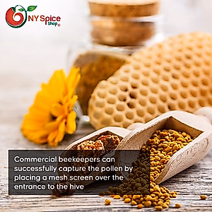 NY Spice Shop Bee Pollen Granules - 1 lbs (Pound) Fresh Superfood Packed with Proteins, Vitamins & Minerals - Pure, & 100% Natural Polen de Abeja - Fresh Harvest Bee Pollen Granules