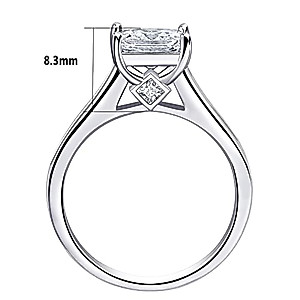 Newshe Jewellery Wedding Rings for Women AAAAACz 925 Sterling Silver Engagement Ring Sets Princess 4.1Ct Size 7