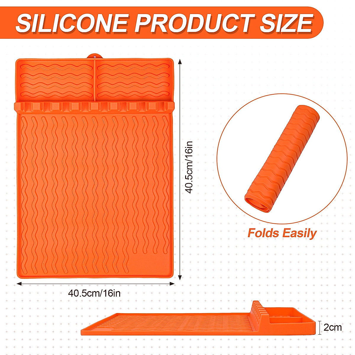 Silicone Griddle Tools Mat for Blackstone, Silicone Grill Mats for Outdoor Grill, Blackstone Silicone Mat, Food Grade Silicone Mat for Barbecue, Kitchen Collapsible Silicone Mat (Orange)