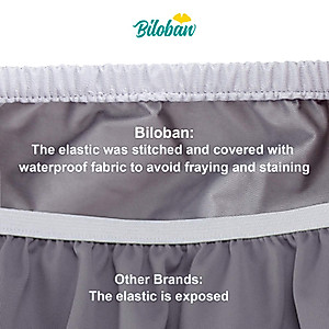 Biloban Reusable Diaper Pail Liner Bags 2 Pack for Ubbi Diaper Pail, Waterproof Larger Capacity & Washable Wet Bag for Dirty Diapers, Cloth Diaper, Laundry and Kitchen Garbage, Grey & White