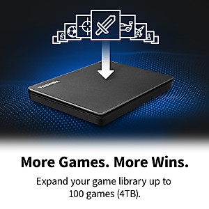 Toshiba 1TB Canvio Gaming - Portable External Hard Drive Compatible with Most PlayStation, Xbox and PC Consoles, USB 3.2. Gen 1 Technology, Black (HDTX110EK3AA)