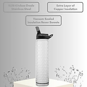 Seriously Ice Cold SIC 27oz Insulated Water Bottle Thermos, Premium Triple Layer Vacuum Stainless Steel, BPA Free Wide Mouth Lid with Carabiner Clip