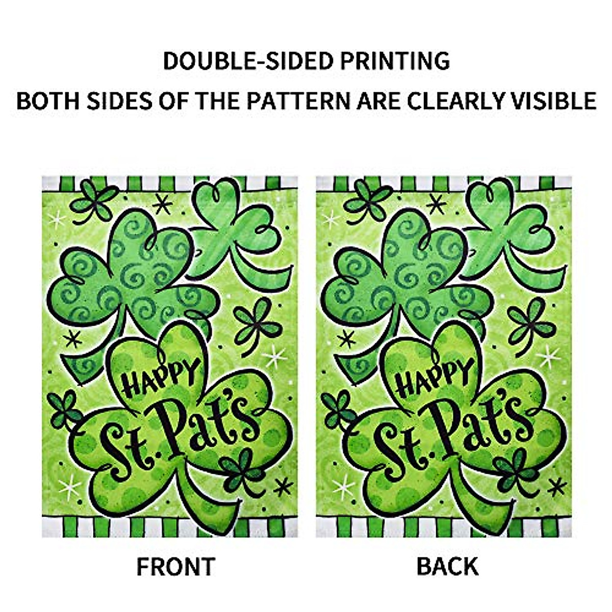 LAYOER 12.5 x 18 Inch st. patrick's Day Clover Garden Flag Shamrocks Decorative Double Sided