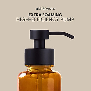 MAISONOVO Foaming Soap Dispenser - Hand Soap Refills for Foaming Dispenser - Amber Bottle 14 oz - 12 Mix Tablets
