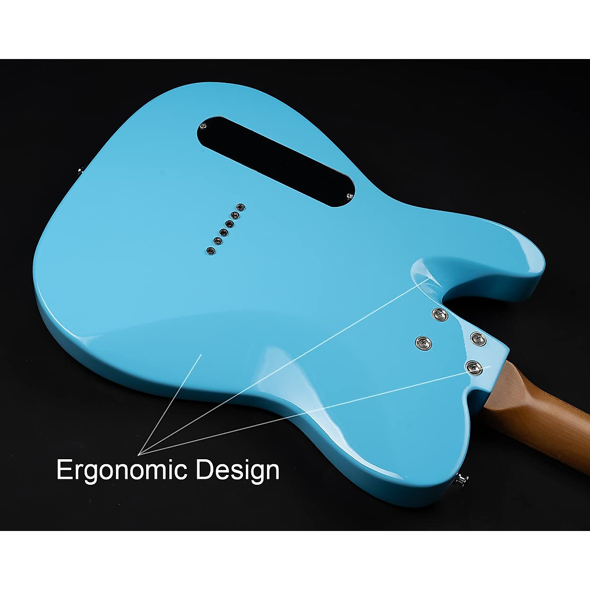 Censtar Electric Guitar, Solid Electric Guitar Consists of a Roasted Mahogany Body and Maple Neck,Professional/Full Size Mercury Electric Guitar for Adults.