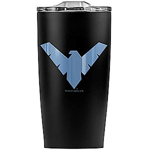 Batman Nightwing Logo Stainless Steel Tumbler 20 oz Coffee Travel Mug/Cup, Vacuum Insulated & Double Wall with Leakproof Sliding Lid | Great for Hot Drinks and Cold Beverages