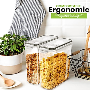 Utopia Kitchen Cereal Containers Storage - Liter Airtight Food Storage Containers & Cereal Dispenser For Pantry Organization And Storage (Clear, 4 Liter Pack of 2)