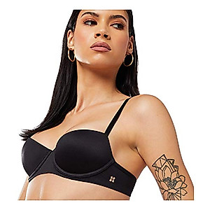 Savage X Fenty, Women's, Missy Savage Not Sorry Microfiber Low-Cut Balconette Bra, Caviar, 36C