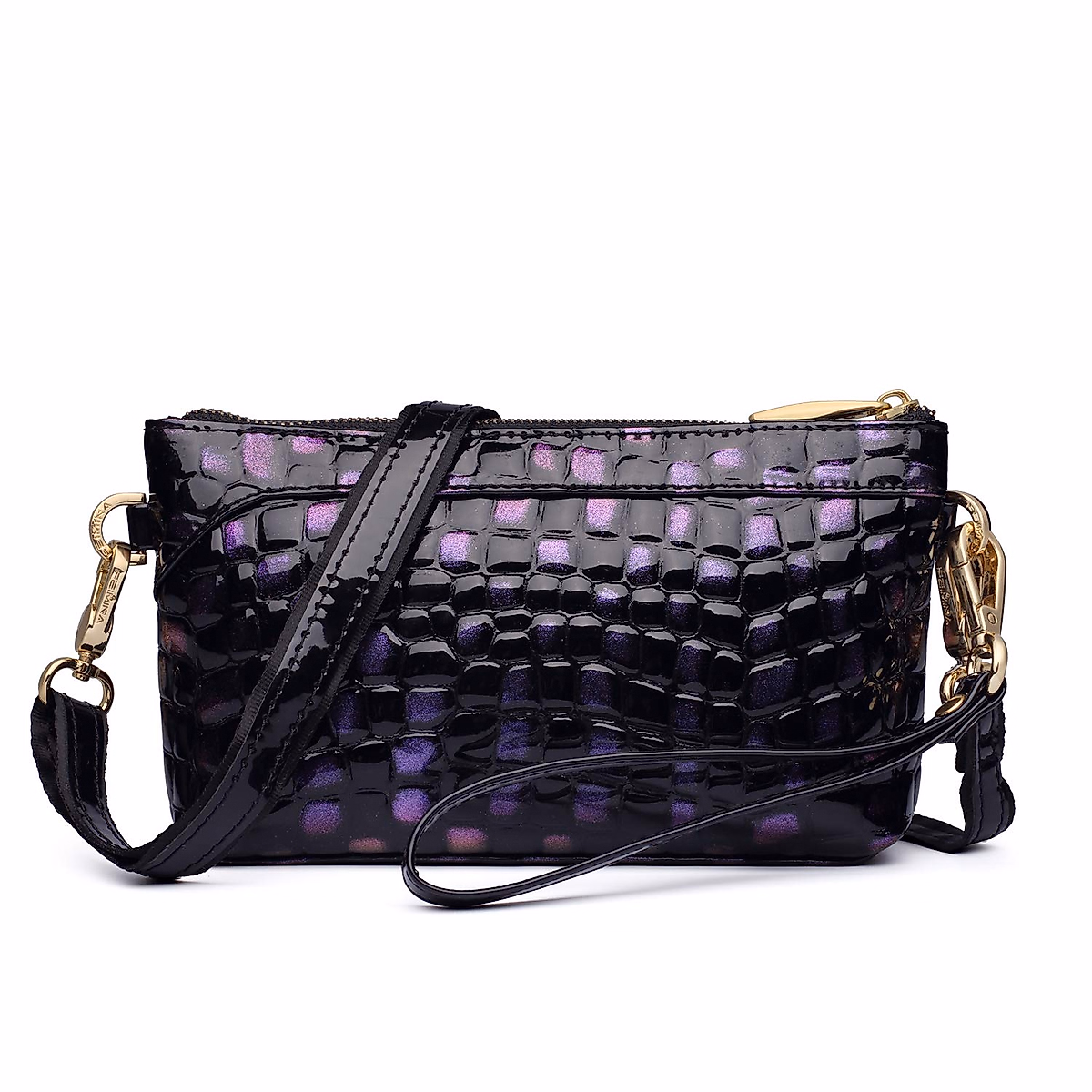 FEIMINA Leather Wristlet Clutch Wallet Purses Small Crossbody Bags for Women, Leather and Adjustable Strap Christmas Gifts for Girls