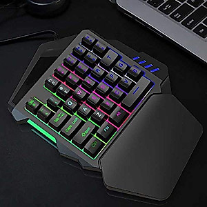 SANOXY One-Hand Gaming Keyboard with Backlight 35 Keys Keyboard for PC Computer Android Windows