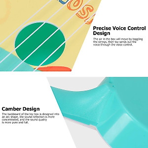 Generic 15 Inch Guitar Toy Ukulele Toy 4 Strings Early Educational Instruments Dinosaur Musical Gift Musical Instruments Toys for Kids Toddlers Year of 3+