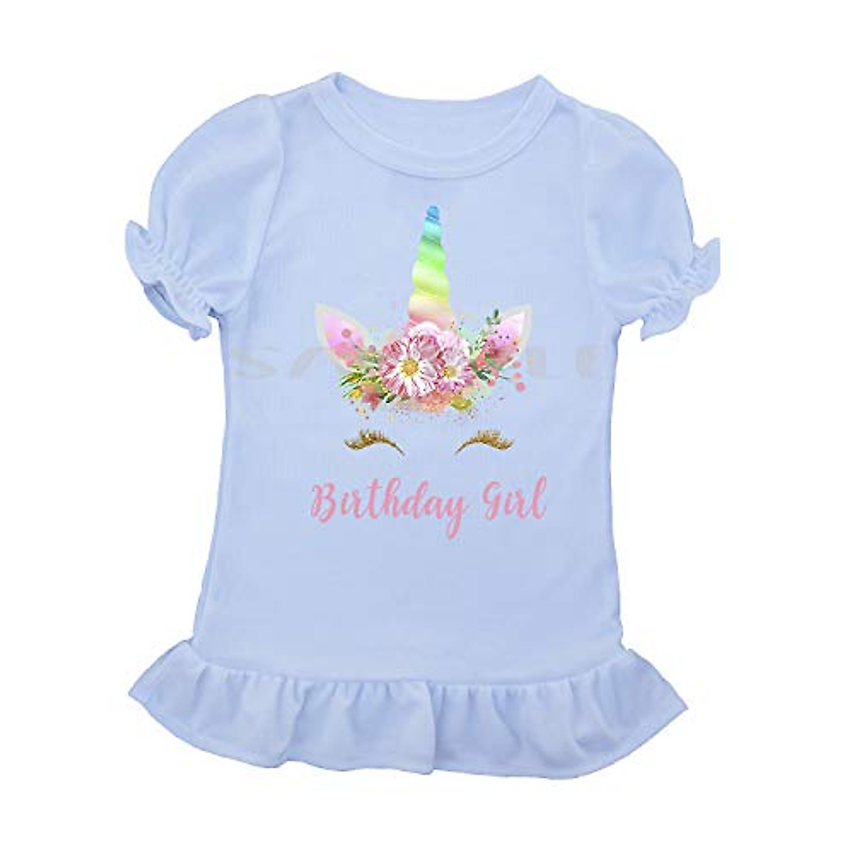 Kate's Craft Store Blank Sublimation Tee T-Shirt for Girls, Toddlers, Baby. 100% Polyester. Boutique Ruffle Hem, Ruffle Sleeves. 2 Pack. (6T) White