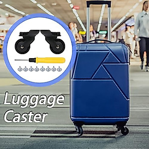 1 Pair Replacement Wheels 360 Swivel Suitcase Casters for Luggage Black (W293)