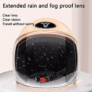 Simplicity Open Face Motorbike Vespa Helmet DOT Approved - 3/4 Half Motorcycle Helmets for Adult Women and Men with Visor Goggles for Pilot Scooter Chopper Cruiser Helmet