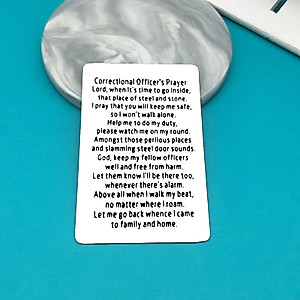 Correctional Officer Prayer Gifts Engraved Wallet Insert Card for Correctional Officer Christian Gifts Religious Jewelry Thanksgiving Gifts Valentines Christmas Birthday Gifts for Correctional Officer