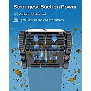 WYBOT Cordless Robotic Pool Cleaner, Ultra Strong Suction, Wall Climb Pool Vacuum with Intelligent Route Planning, Lasts 110Mins, Triple-Motor, Ideal for In-Ground Pools Up to 60 Feet (Black)