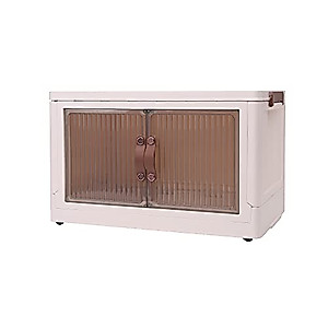 Storage Bins with Lids,Collapsible Closet Organizers with Double Door,Foldable Toy Storage with front opening.Dorm Room Essentials,12Gal Folding Car Organizer.